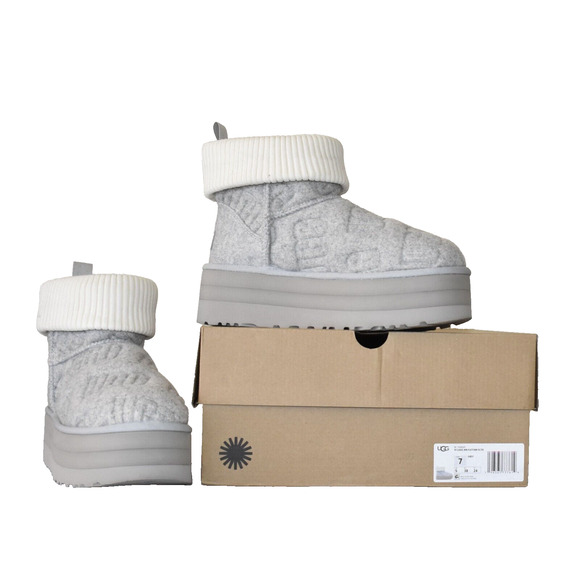 UGG | Shoes | D Nib Ugg Grey Classic Mini Platform Felted Ankle Boot ...